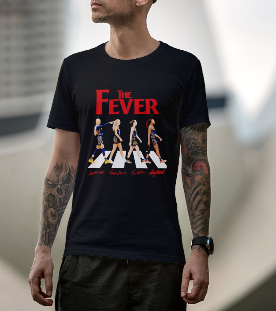 Indiana Fever Basketball Team Abbey Road Beatles T-Shirt