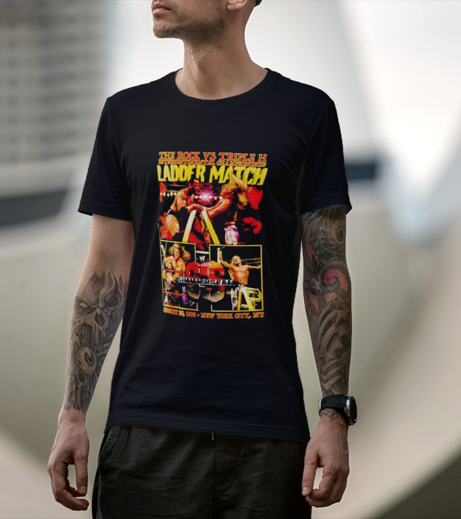 WWE SummerSlam 1998 The Rock Vs Triple H Ladder Match Intercontinental Championship New York City T-Shirt