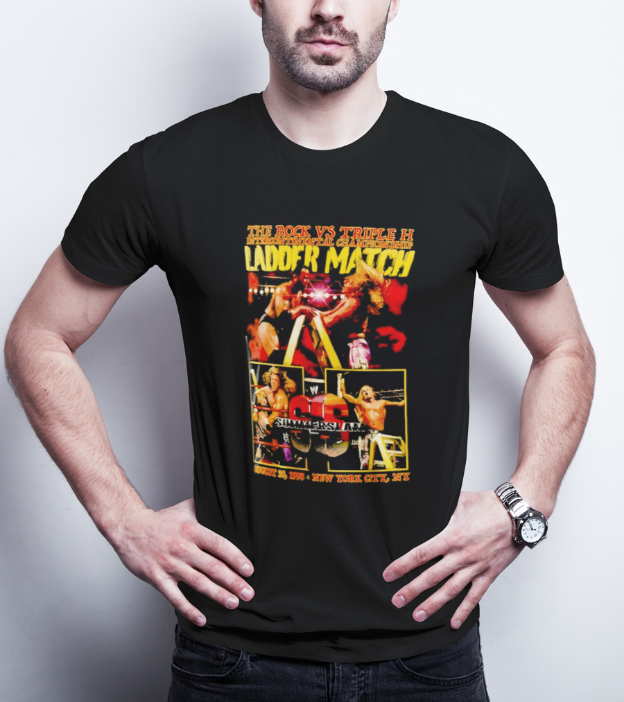 WWE SummerSlam 1998 The Rock Vs Triple H Ladder Match Intercontinental Championship New York City T-Shirt