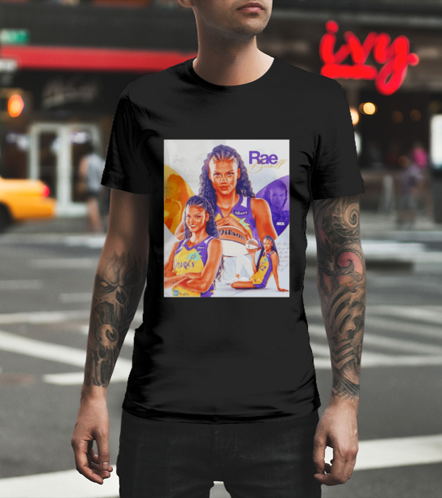 WNBA Rae Burrell Los Angeles Sparks No 22 Wilson Basketball Collage T-Shirt
