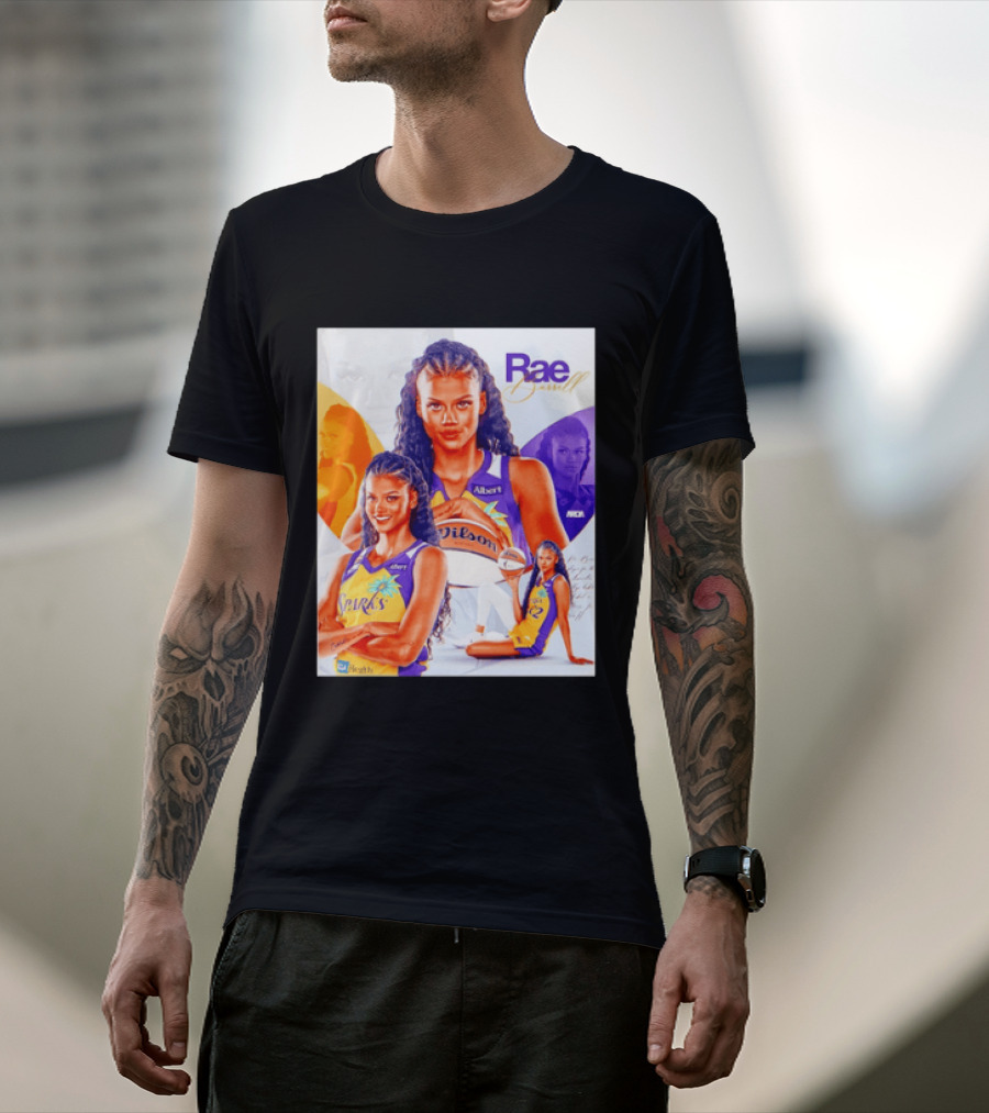 WNBA Rae Burrell Los Angeles Sparks No 22 Wilson Basketball Collage T-Shirt