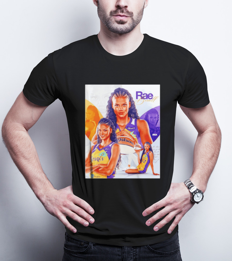 WNBA Rae Burrell Los Angeles Sparks No 22 Wilson Basketball Collage T-Shirt