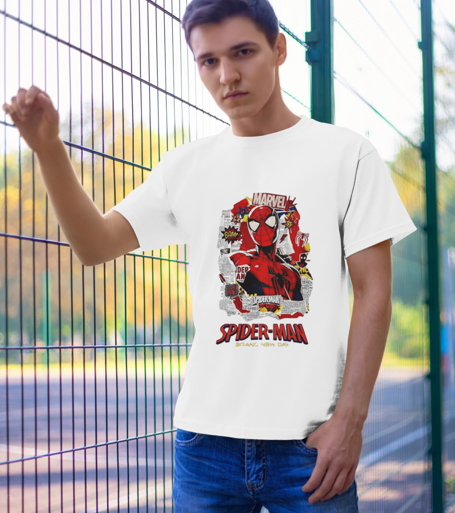 Marvel Spider Man Brand New Day Comic Collage T-Shirt