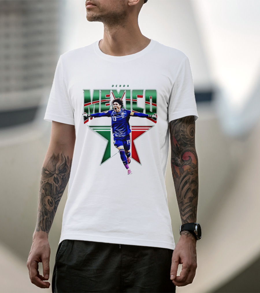 Ochoa Mexico 13 Goalkeeper Tri Color Starburst T-Shirt