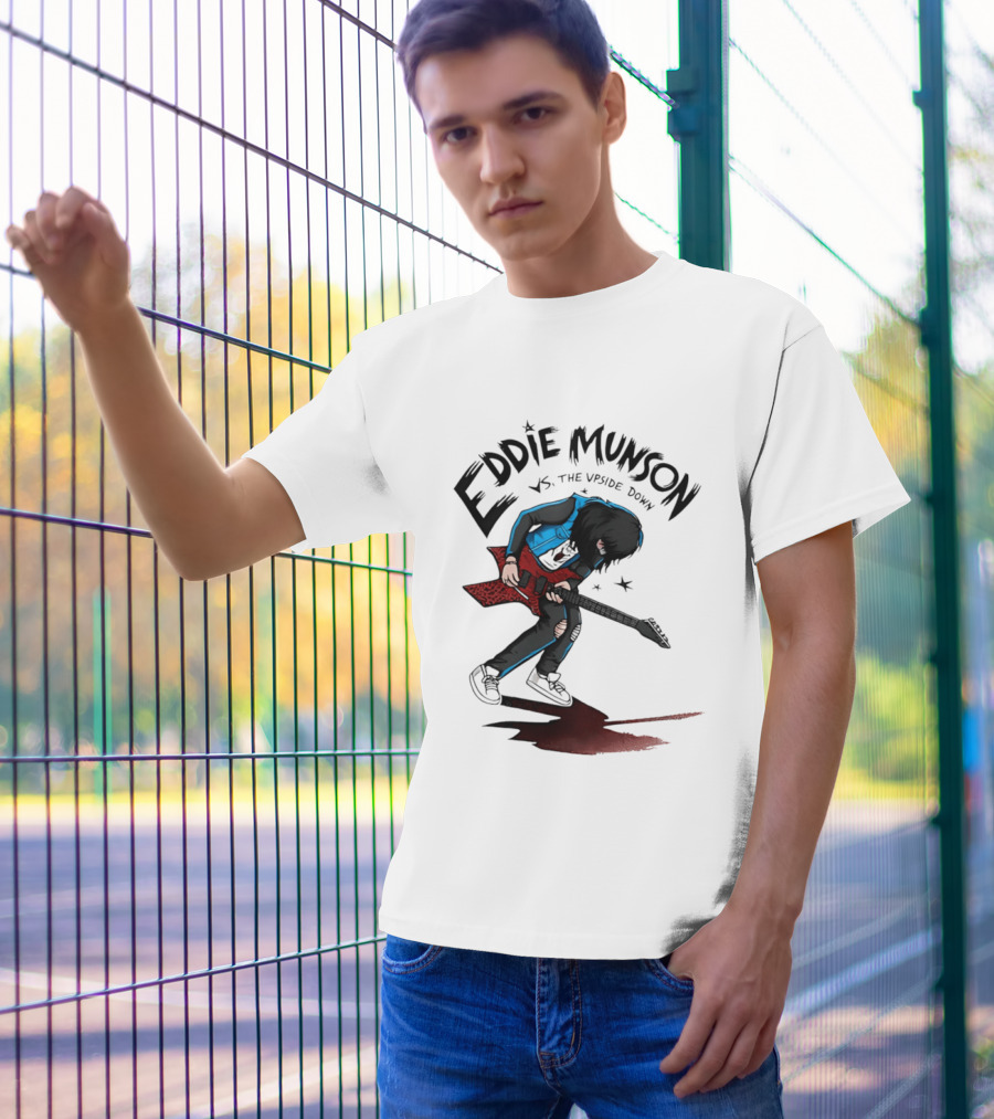 Eddie Munson Vs The Upside Down Stranger Things Guitar Battle Scene T-Shirt