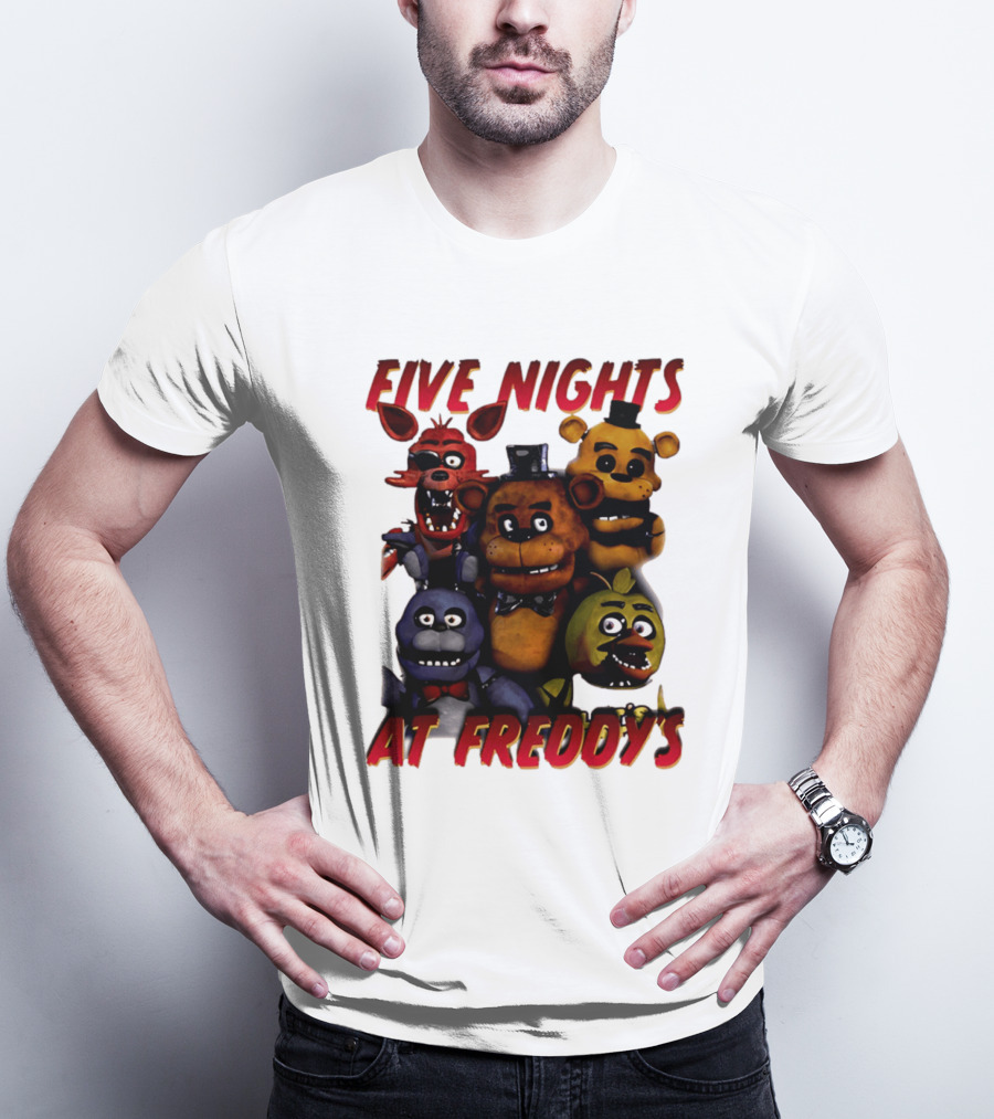 Five Nights At Freddy's Cartoon Characters Freddy Bonnie Chica Foxy T-Shirt