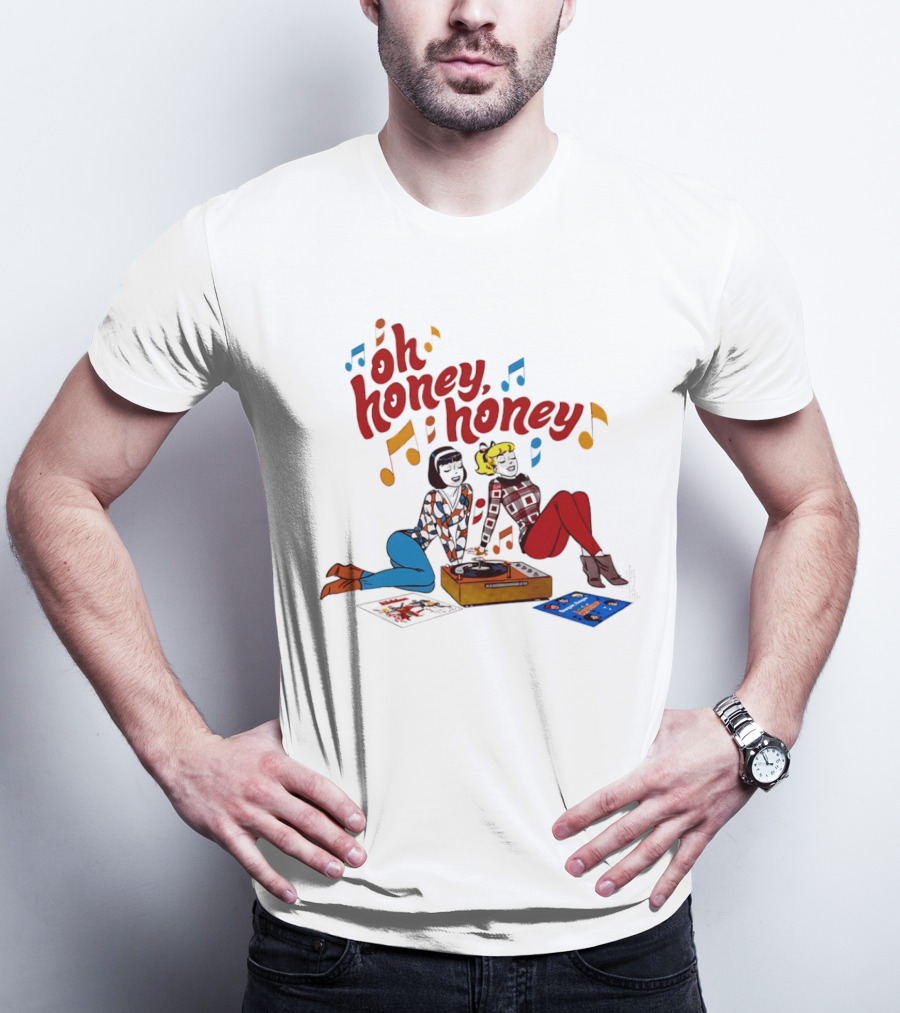 Oh Honey Honey Cartoon Style Retro Fashion Girl Music T-Shirt