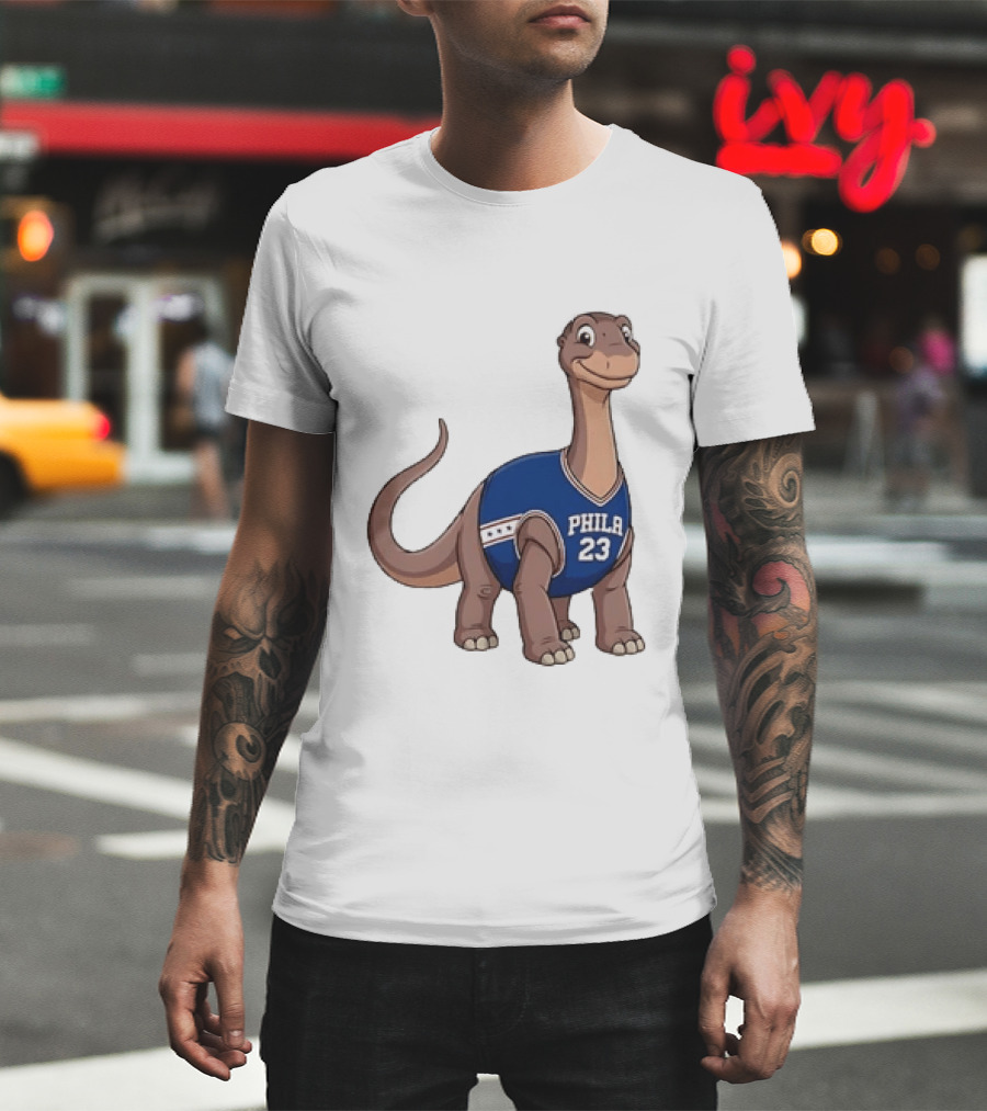 Phila 23 Dinosaur In Philadelphia 76ers Basketball Jersey T-Shirt