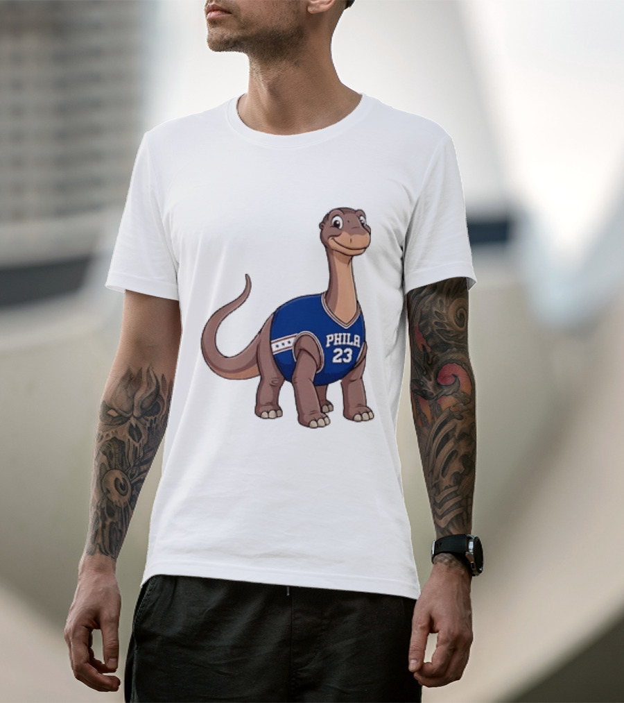 Phila 23 Dinosaur In Philadelphia 76ers Basketball Jersey T-Shirt