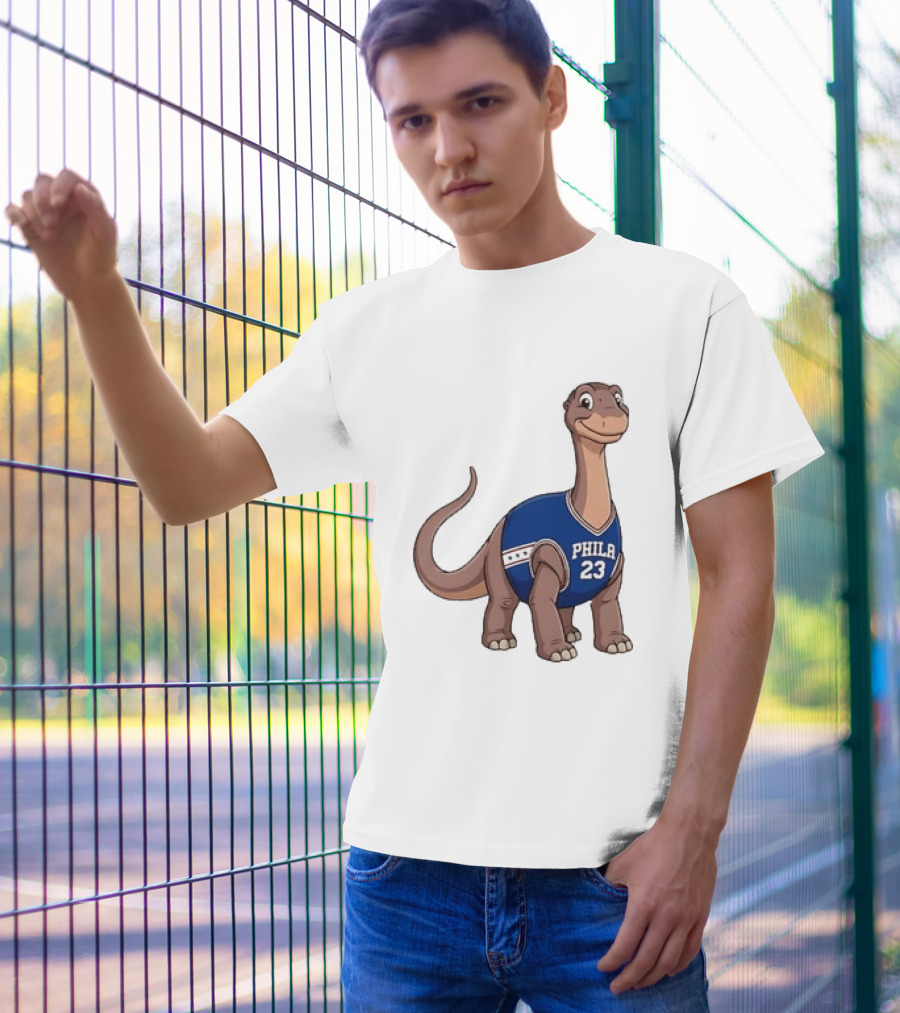 Phila 23 Dinosaur In Philadelphia 76ers Basketball Jersey T-Shirt
