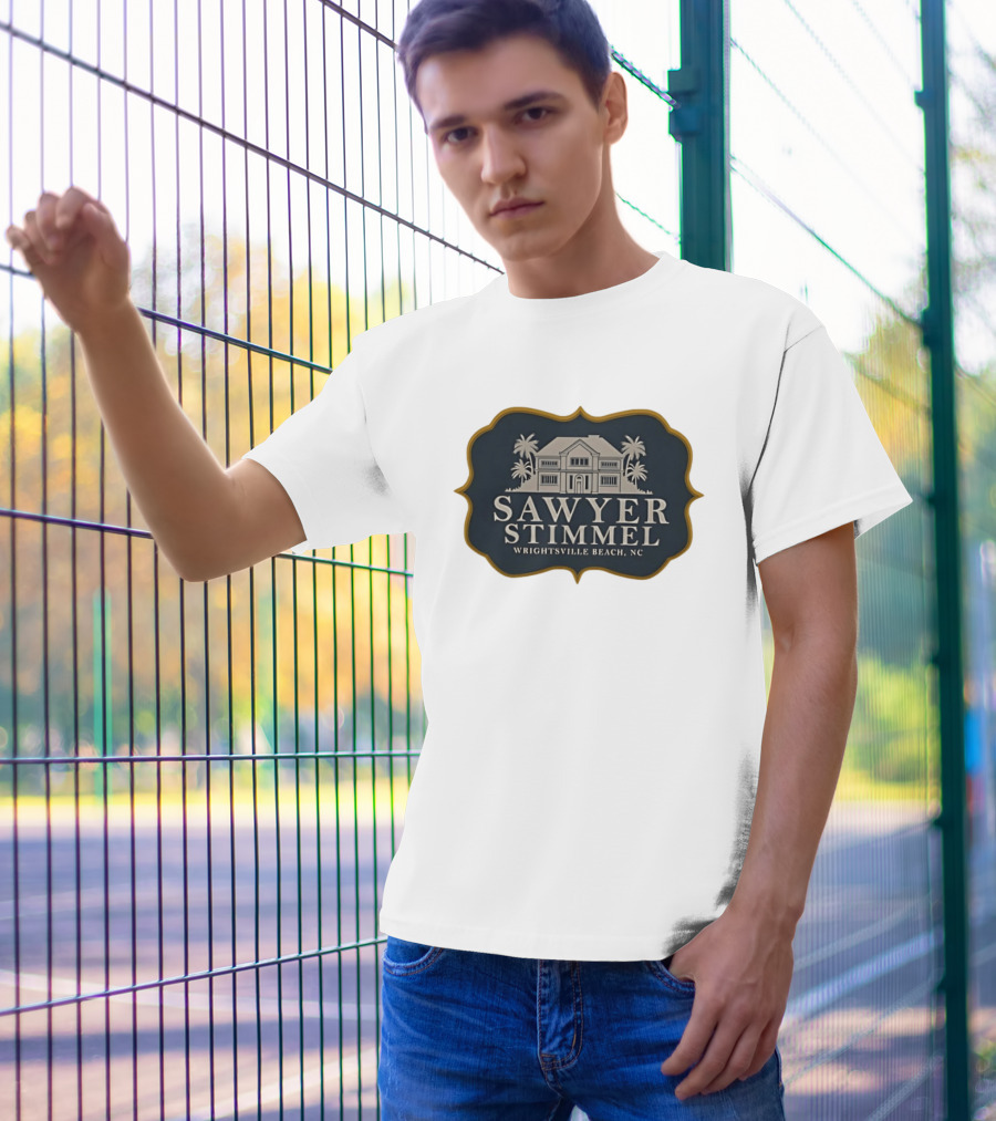 Sawyer Stimmel Wrightsville Beach NC House And Palm Trees T-Shirt