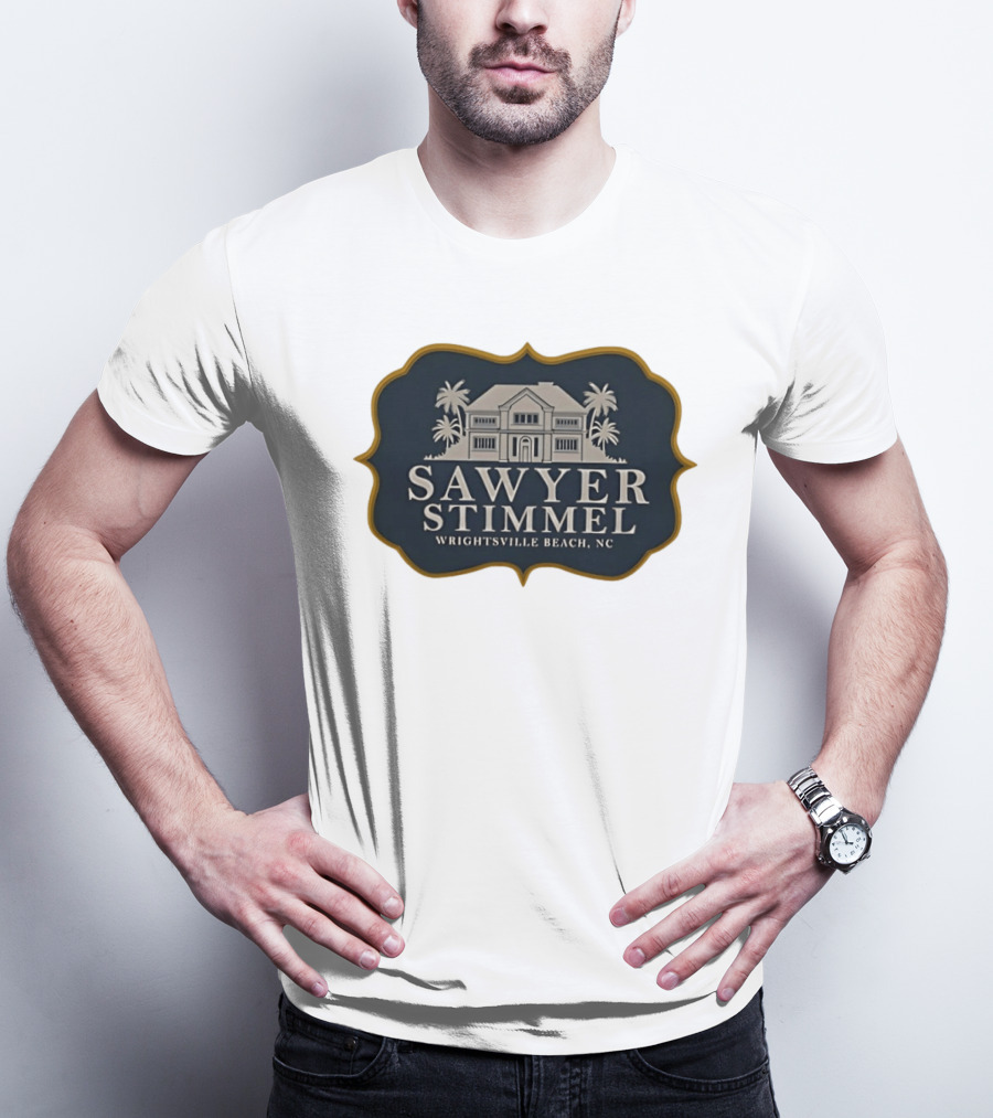 Sawyer Stimmel Wrightsville Beach NC House And Palm Trees T-Shirt