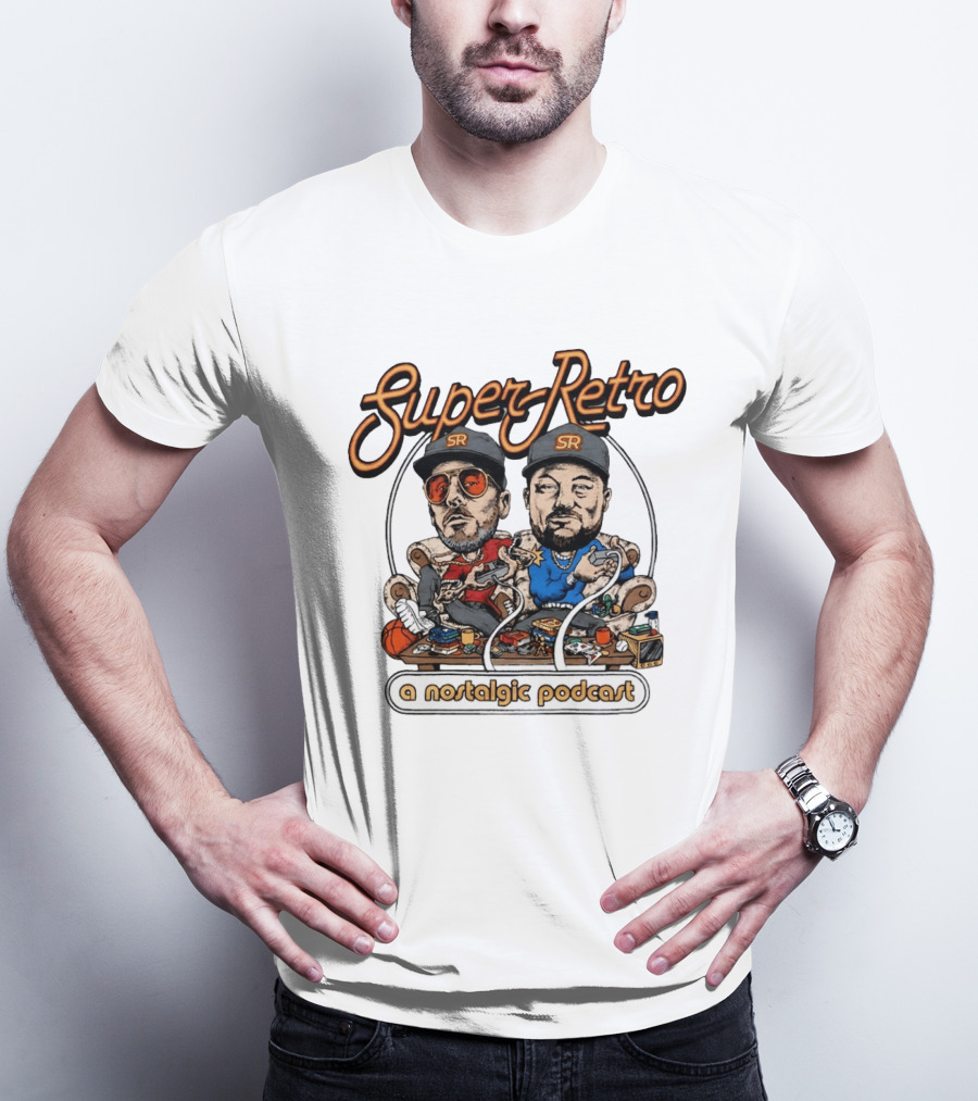 Super Retro SR A Nostalgic Podcast T-Shirt