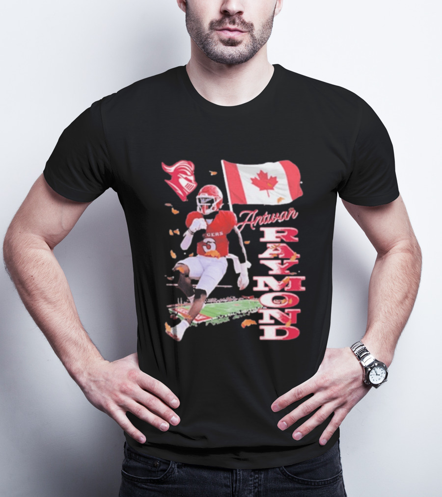 Antwan Raymond Rutgers Scarlet Knights Canadian Flag Football T-Shirt