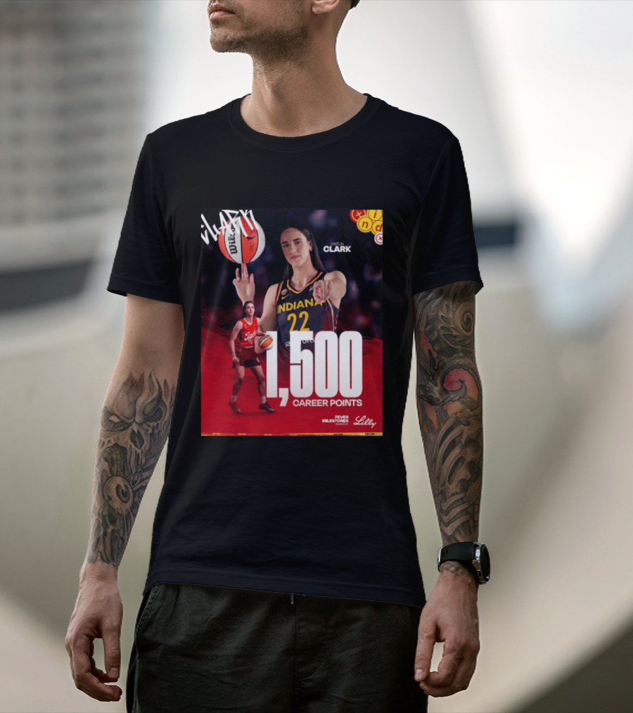 Caitlin Clark Indiana Fever 1500 Career Points Milestone Celebration WNBA Fever Milestones T-Shirt