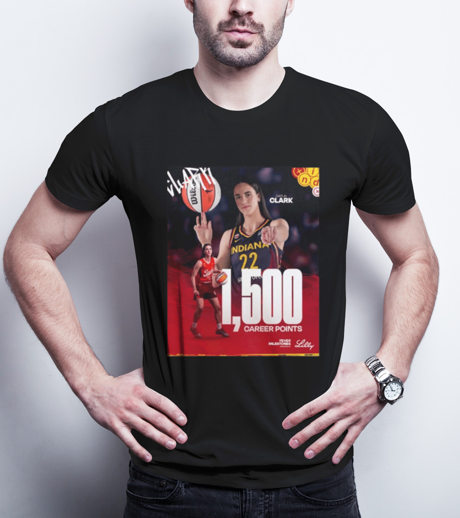 Caitlin Clark Indiana Fever 1500 Career Points Milestone Celebration WNBA Fever Milestones T-Shirt
