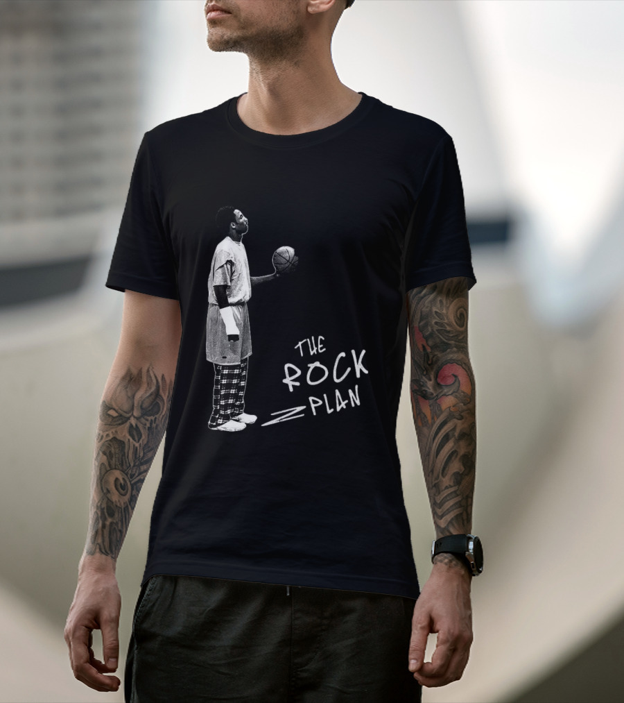 The Rock Plan Street Basketball Vintage Style Player Holding Ball T-Shirt
