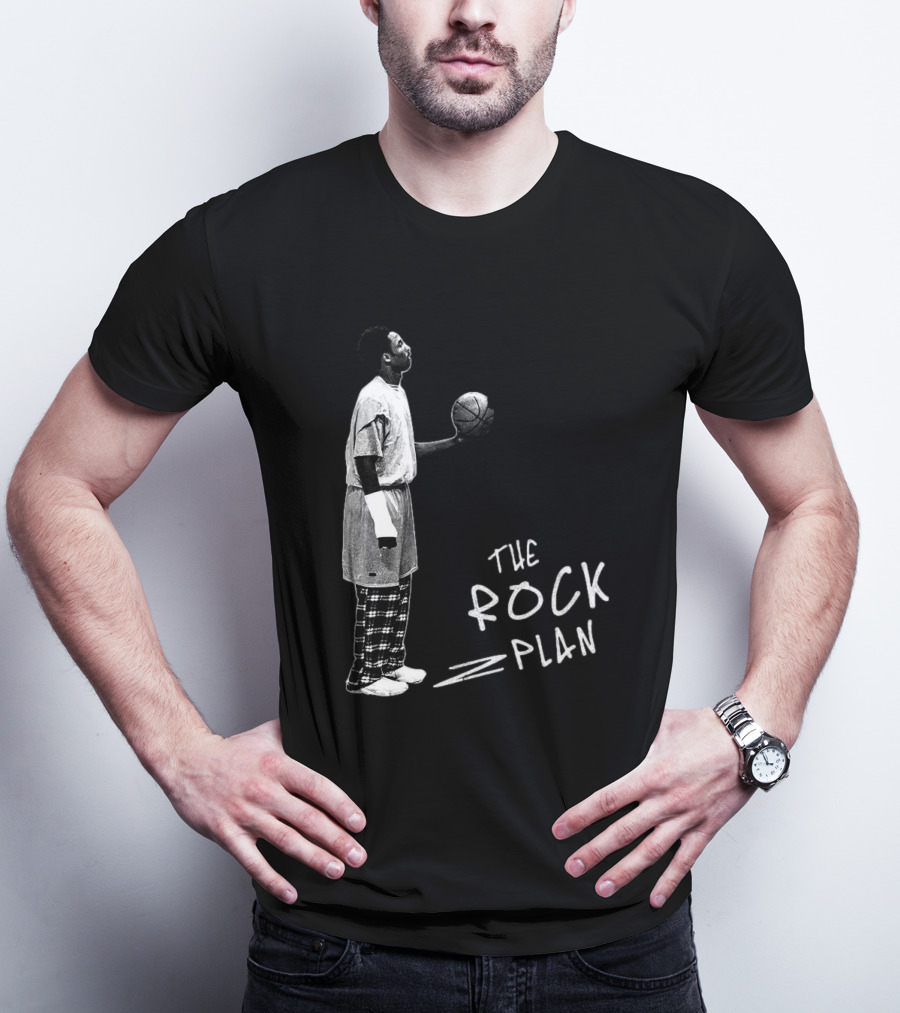 The Rock Plan Street Basketball Vintage Style Player Holding Ball T-Shirt