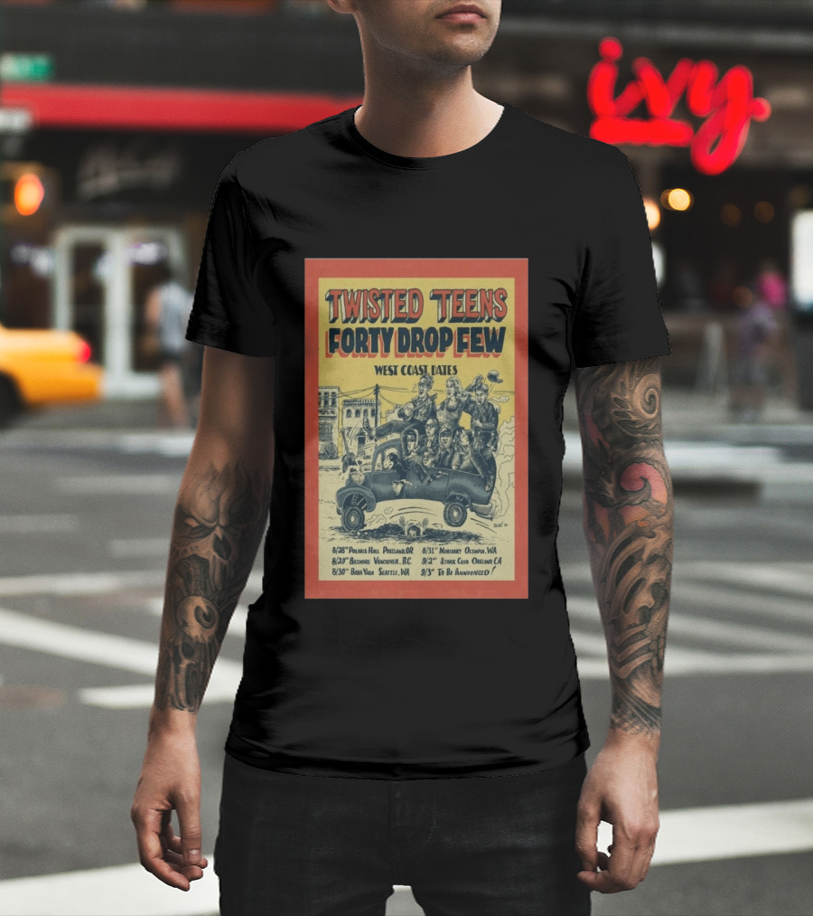 Twisted Teens Forty Drop Few West Coast Dates Stork Club Oakland September 2 2026 T-Shirt