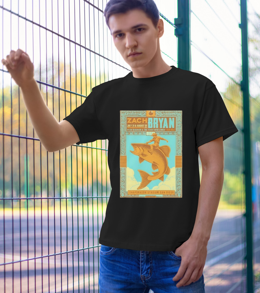 Zach Bryan July 31 August 1 Snapdragon Stadium San Diego Featuring Ryan Bingham The Texas Gentlemen Key Eli 2026 T-Shirt