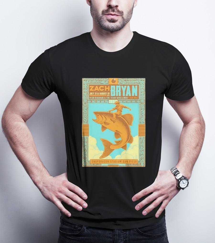 Zach Bryan July 31 August 1 Snapdragon Stadium San Diego Featuring Ryan Bingham The Texas Gentlemen Key Eli 2026 T-Shirt