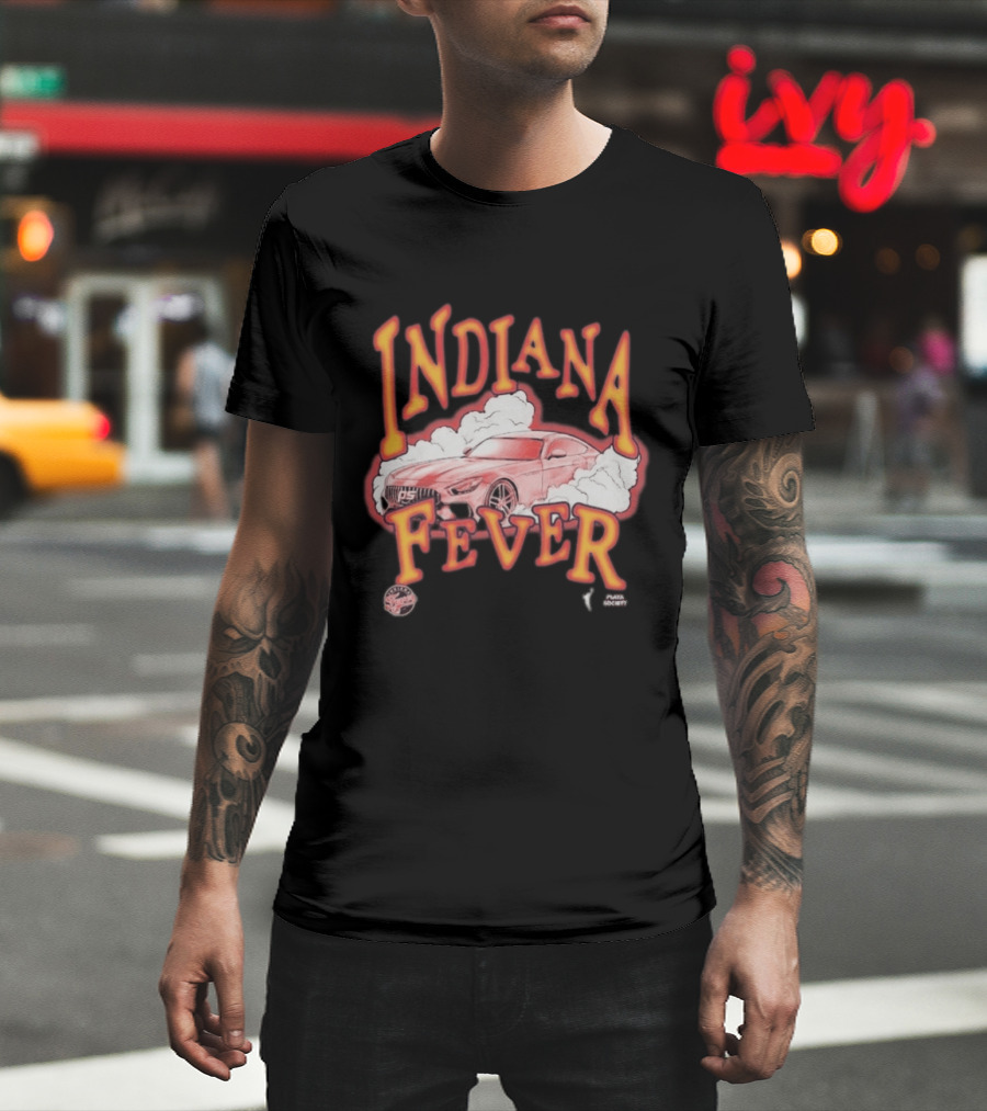 Indiana Fever Playa Society Sketch Car And Smoke T-Shirt