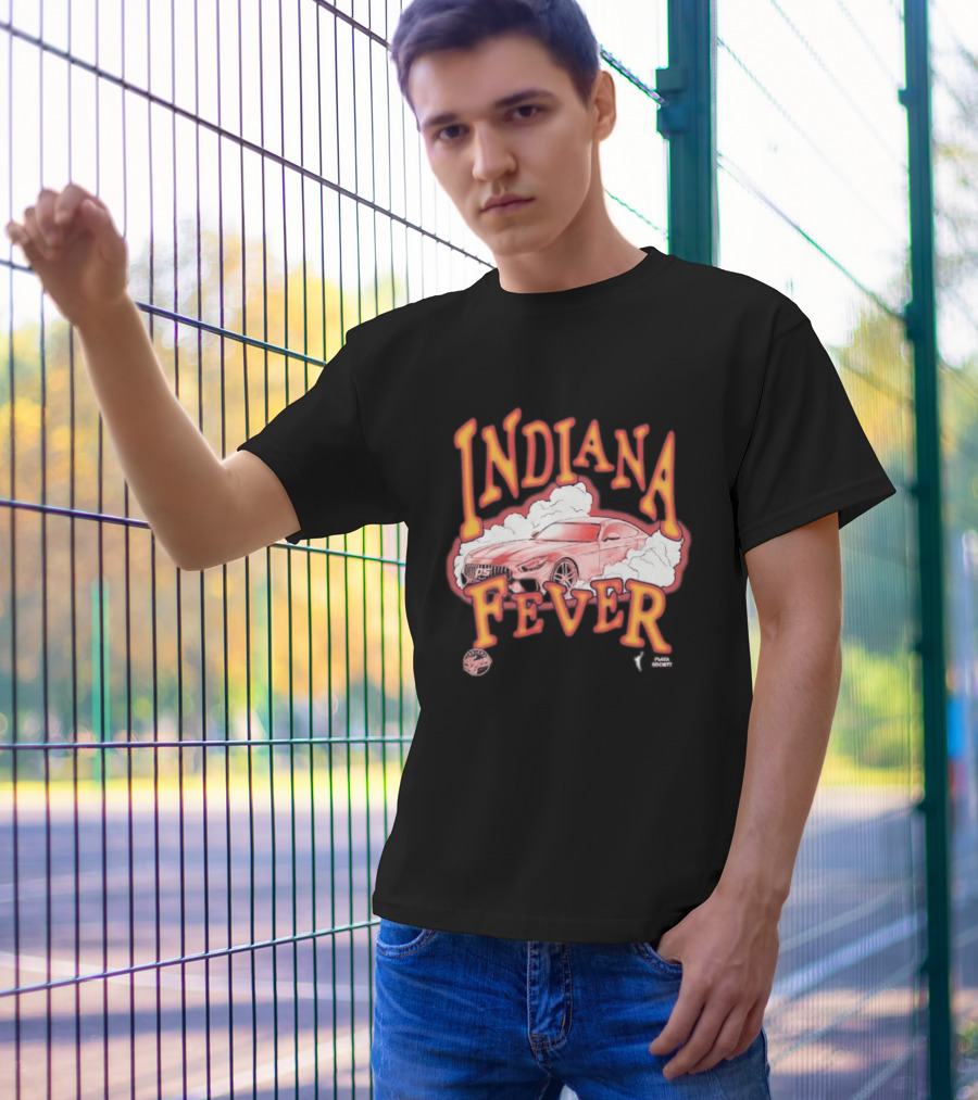 Indiana Fever Playa Society Sketch Car And Smoke T-Shirt