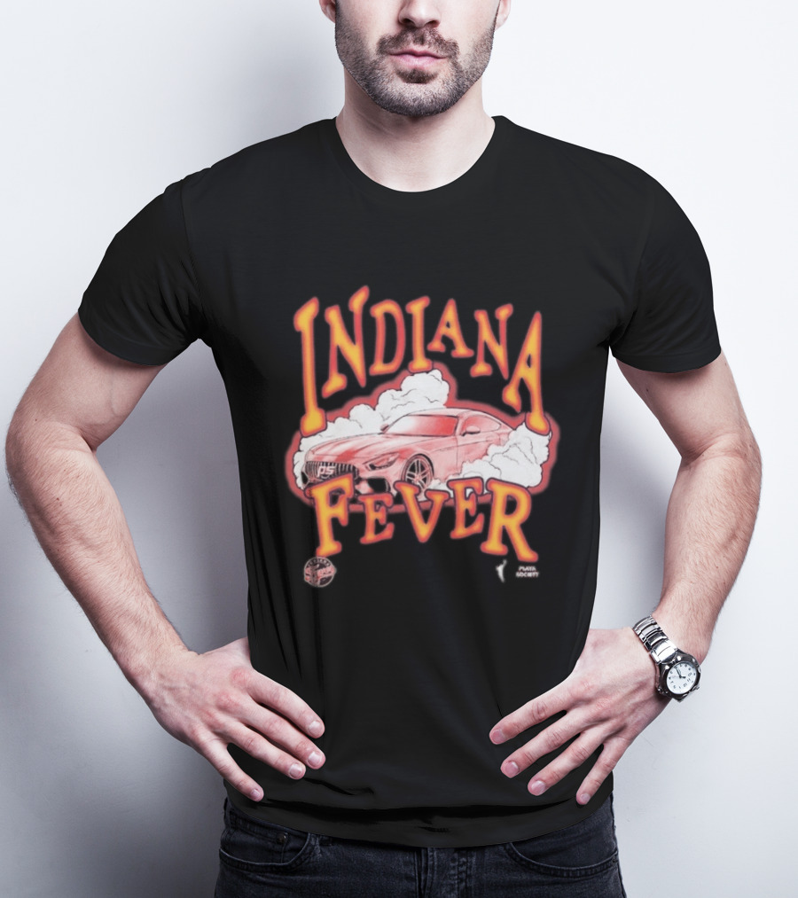 Indiana Fever Playa Society Sketch Car And Smoke T-Shirt