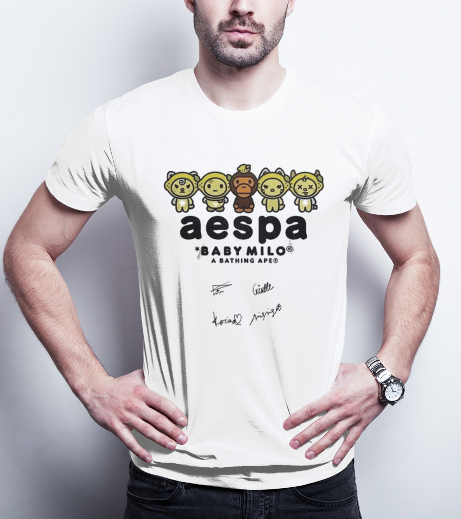 Aespa X Baby Milo A Bathing Ape 2026 Signed Collaboration T-Shirt