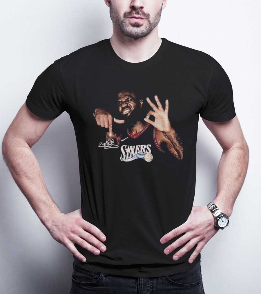 LeBron James Philadelphia 76ers Sixers OK Basketball Image T-Shirt