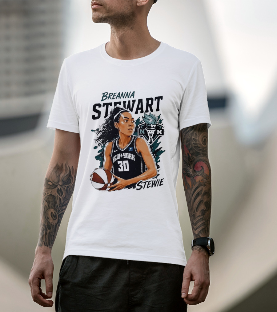 Breanna Stewart New York Liberty Stewie 30 Basketball Star T-Shirt