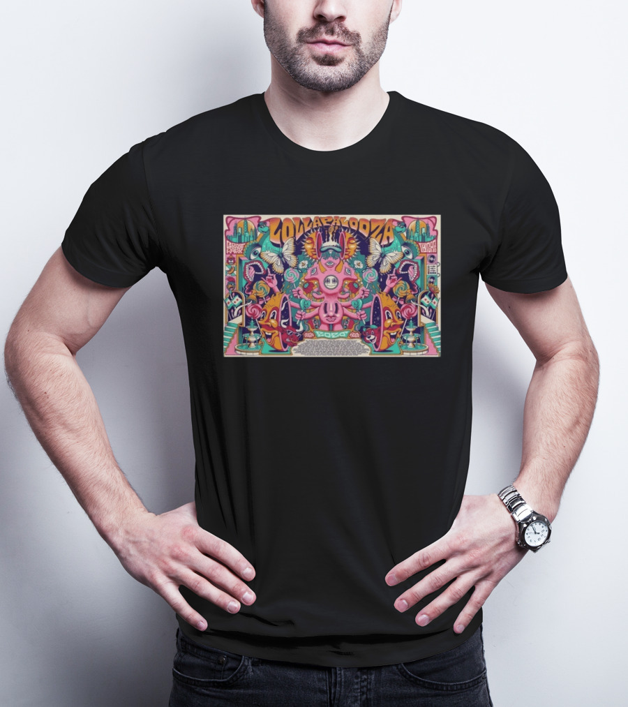 Lollapalooza Grand Park Chicago August 02 2026 Exclusive Vibrant Psychedelic Illustrations T-Shirt