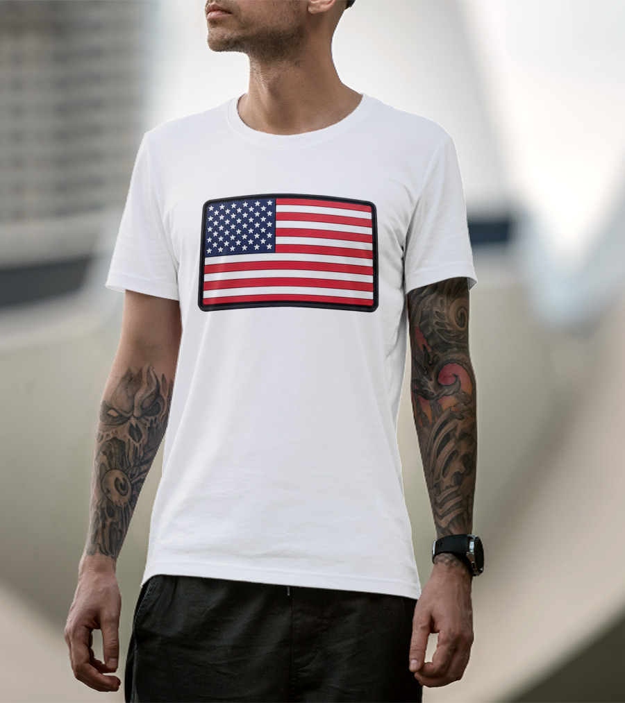 Dan Cevette American Flag Hat United States Stars And Stripes T-Shirt