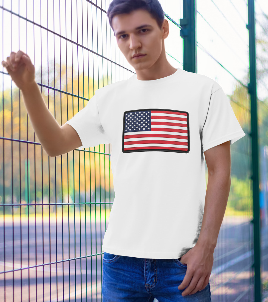 Dan Cevette American Flag Hat United States Stars And Stripes T-Shirt