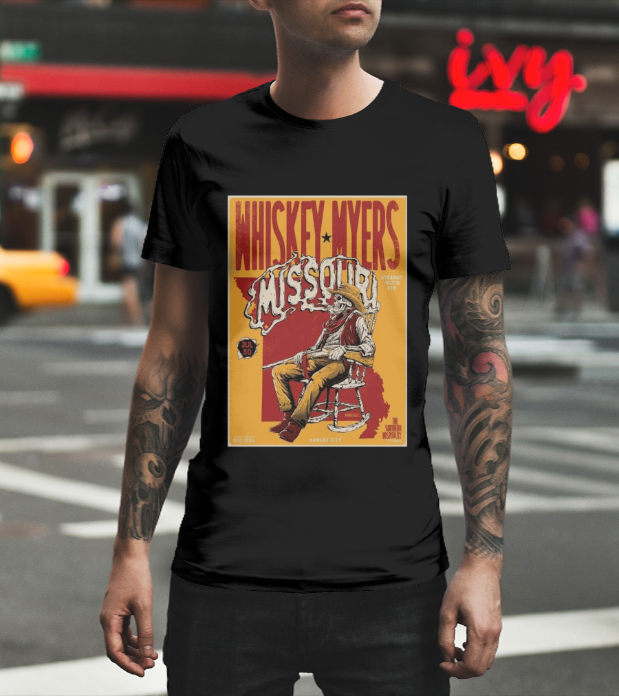 Whiskey Myers Missouri Tour 2026 Kansas City Morton Amphitheater July 30 Straight Outta ETX T-Shirt