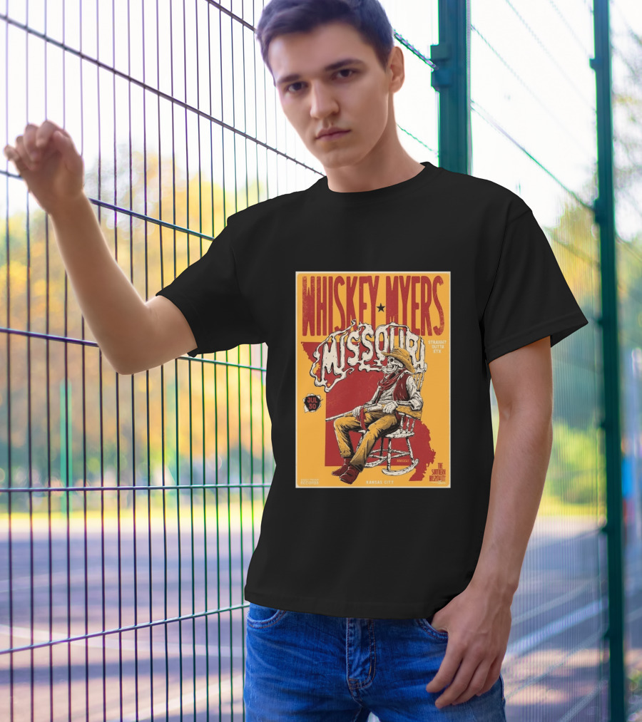 Whiskey Myers Missouri Tour 2026 Kansas City Morton Amphitheater July 30 Straight Outta ETX T-Shirt