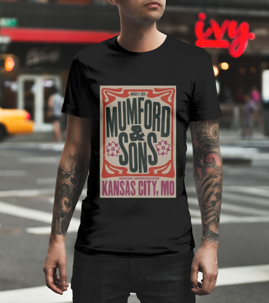 Mumford And Sons August 2 2026 Morton Amphitheater Kansas City MO T-Shirt