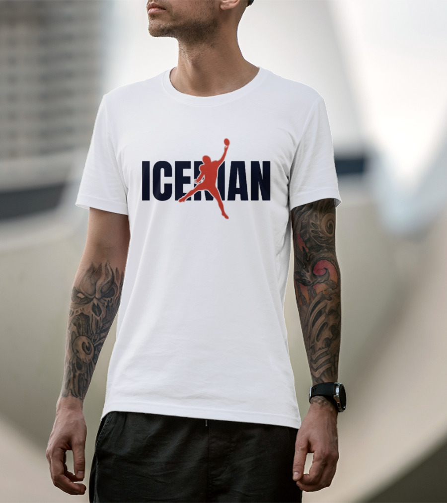 ICEMAN Basketball Silhouette Jumping Pose T-Shirt
