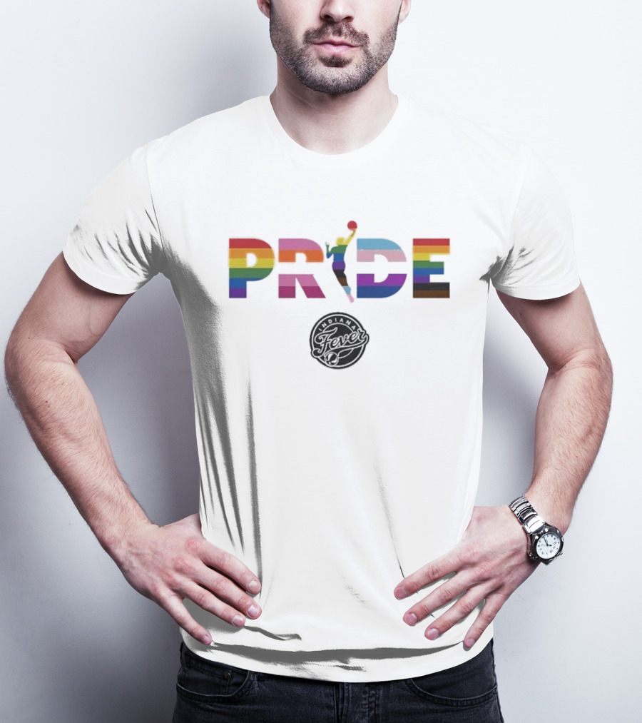 Indiana Fever WNBA Pride Rainbow Basketball Celebration T-Shirt