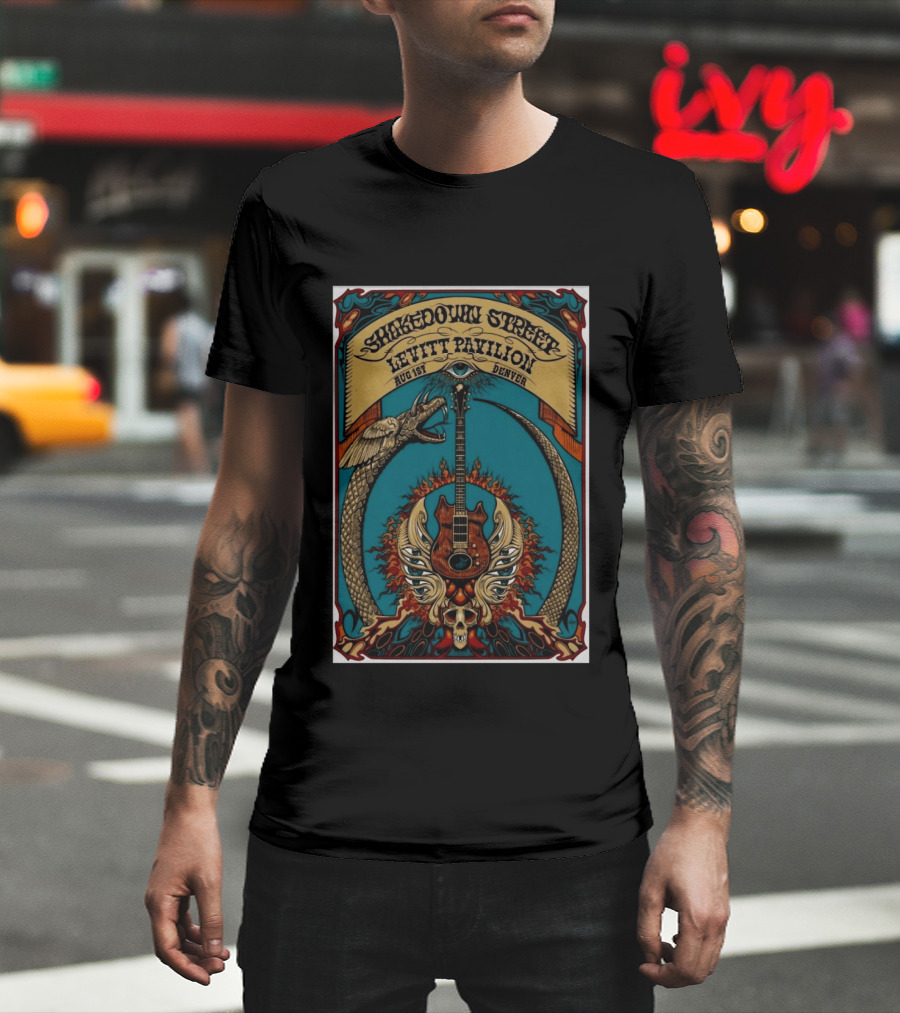Shakedown Street Levitt Pavilion Aug 1 Denver 2026 Snake Guitar Skull T-Shirt