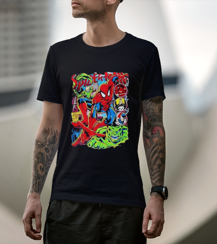 Spider Man Marvel Hulk Punisher Scorpion Ninja Brand New Day T-Shirt