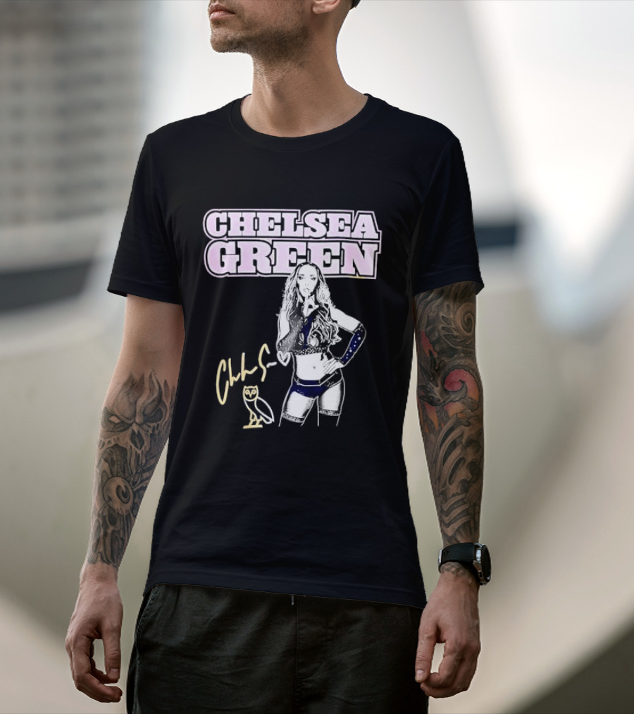 Chelsea Green Wrestling Owl Gesture Signature T-Shirt