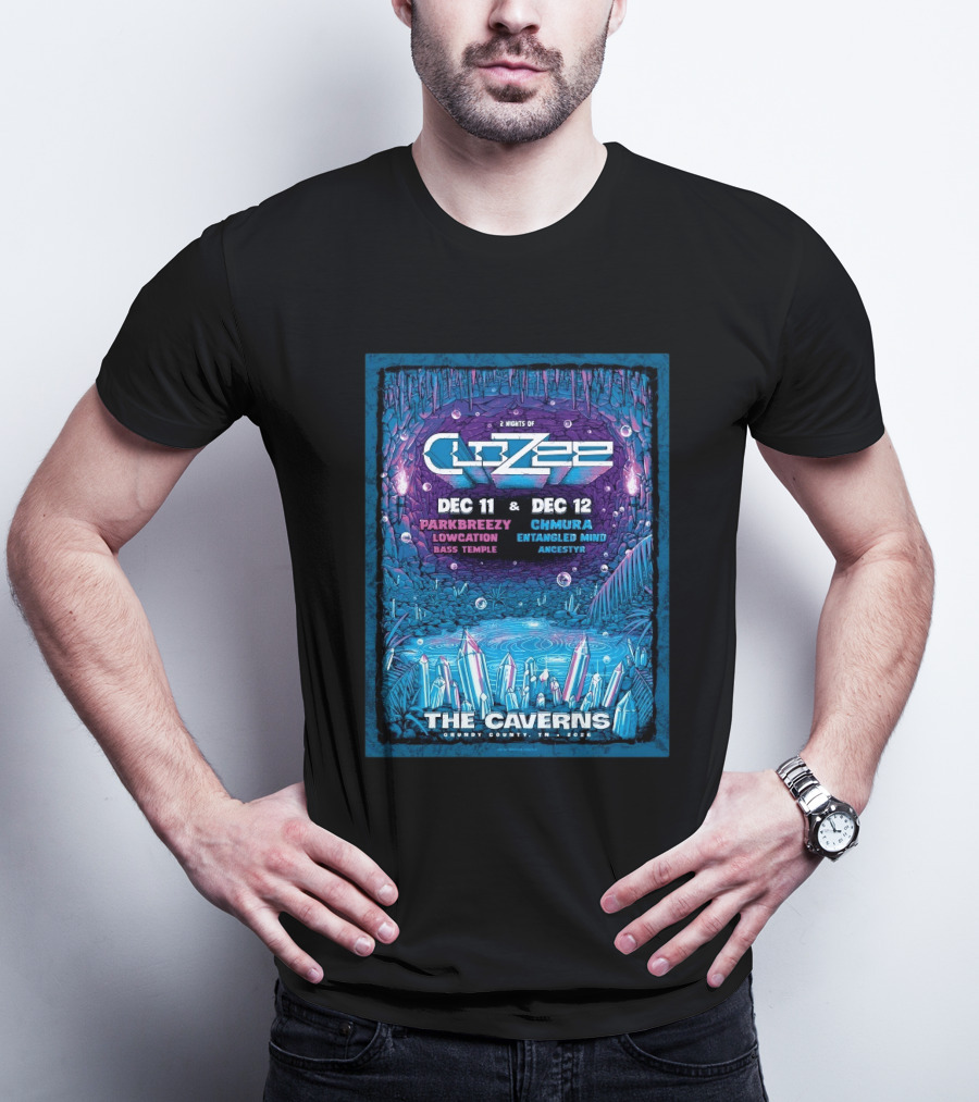 2 Nights Of CloZee The Caverns Grundy County TN Dec 11 12 2026 Parkbreezy Lowcation Bass Temple Chmura Entangled Mind Ancestryr T-Shirt