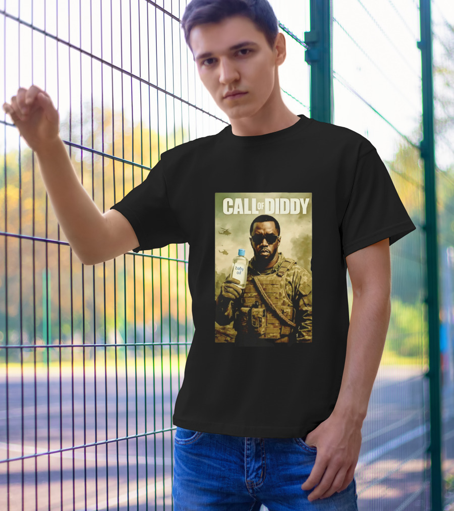 Call Of Diddy Baby Oil Military Humor T-Shirt