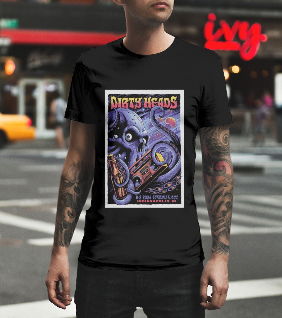 Dirty Heads Aug 2 2026 Everwise Amp Indianapolis IN Alien Octopus T-Shirt