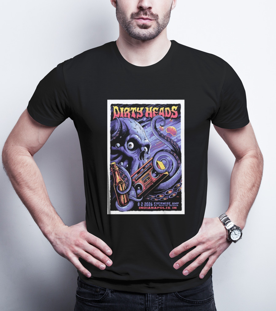 Dirty Heads Aug 2 2026 Everwise Amp Indianapolis IN Alien Octopus T-Shirt