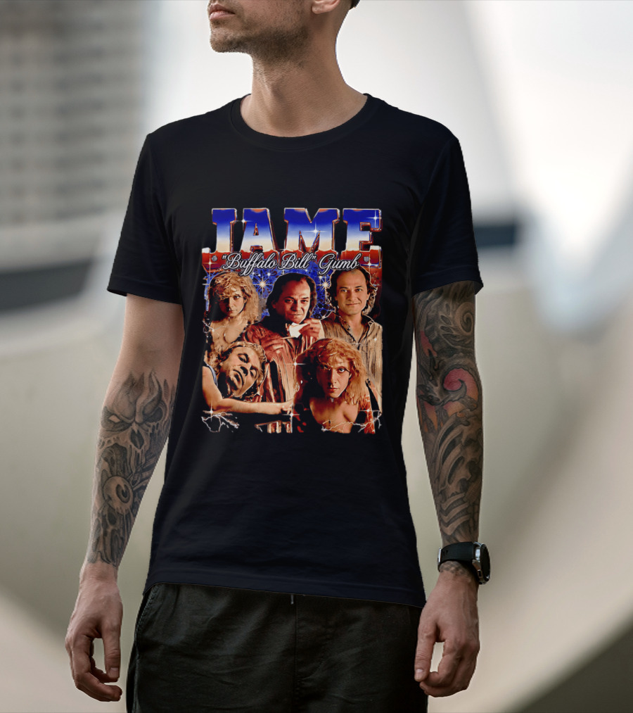 Buffalo Bill Gumb Silence Of The Lambs Movie Character Collage T-Shirt