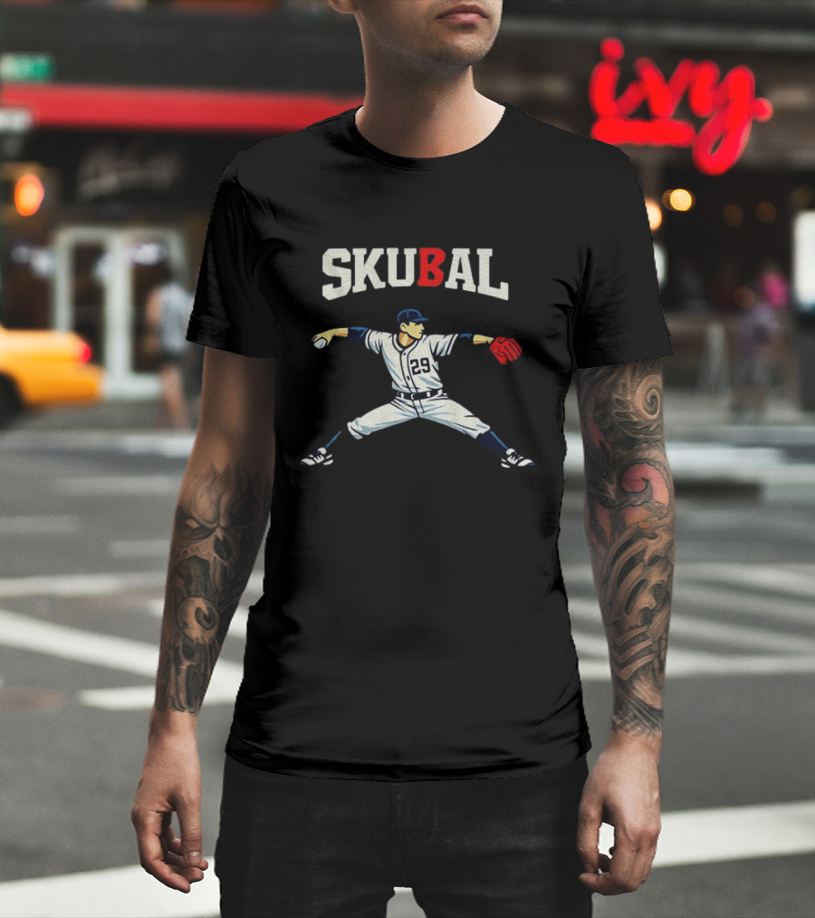 Tarik Skubal 29 Baseball Pitcher Pose MLB Action T-Shirt
