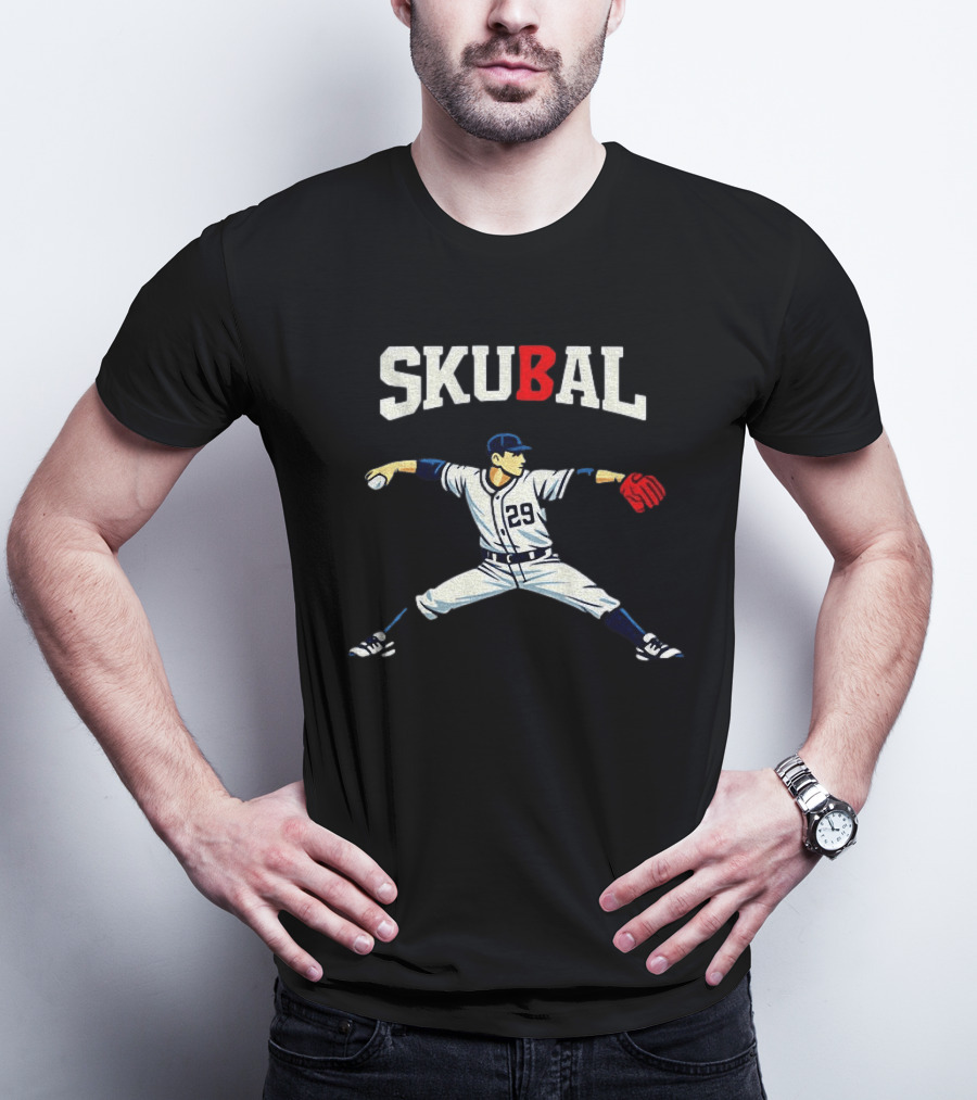 Tarik Skubal 29 Baseball Pitcher Pose MLB Action T-Shirt