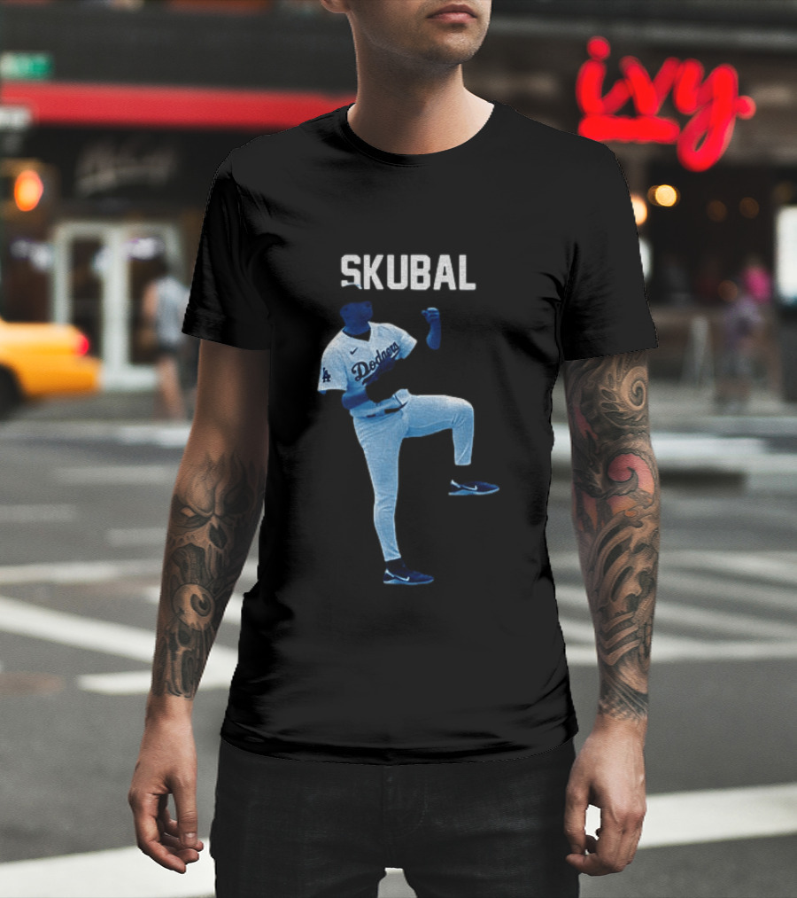 Los Angeles Dodgers Tarik Skubal 29 MLB Baseball 2026 Gradient T-Shirt